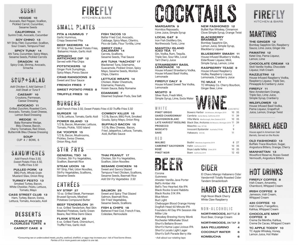 Menu - Fire Fly